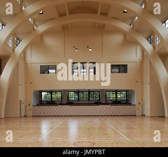 Sports hall - overall view. Poplar Baths Leisure Centre, London, United ...