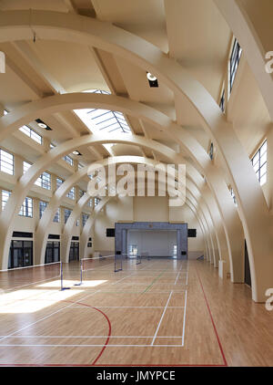 Sports hall - overall view. Poplar Baths Leisure Centre, London, United ...