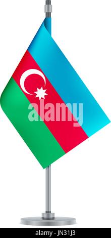 Azerbaijan Star Flag. Azerbaijani Star Shape Flag. Azeri Country ...