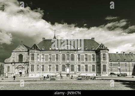 Old buildings of Floreffe Abbey, exterior view, summer day, Belgium ...
