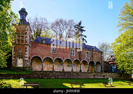Old buildings of Floreffe Abbey, exterior view, summer day, Belgium ...