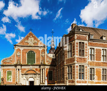 Old buildings of Floreffe Abbey, exterior view, summer day, Belgium ...
