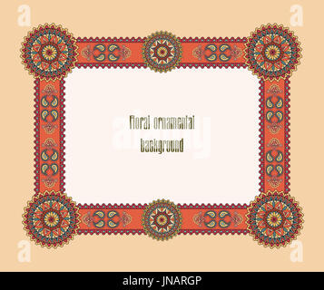 Retro kaleidoscope floral seamless border. Vintage geo gender neutral ...