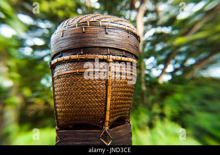 Miniature tingkop basket held on Rizal Avenue, Puerto Princesa, Palawan ...