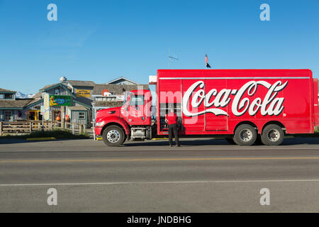 Coca Cola Truck, Homer Spit, Homer, Alaska, USA Stock Photo - Alamy