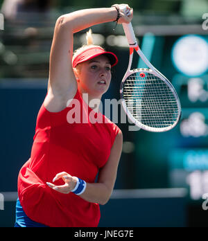 Fanny Stollar of Hungary in action during the first qualification round ...