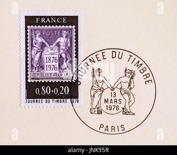 1st day issue of French postage stamps with special postmarks - Police ...