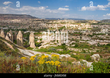 Rose valley in Cappadocia, Nevsehir, Turkey. Unique rock formations ...