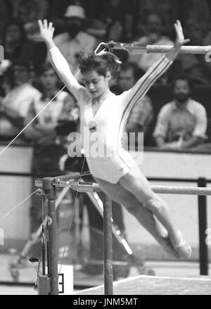 TOKYO, Japan - Romanian gymnast Nadia Comaneci poses for floor ...