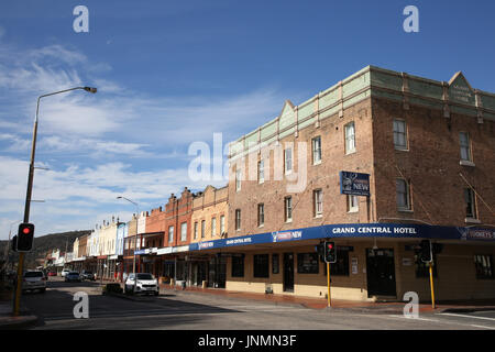 Buildings on Main Street, Lithgow in New South Wales, Australia Stock ...