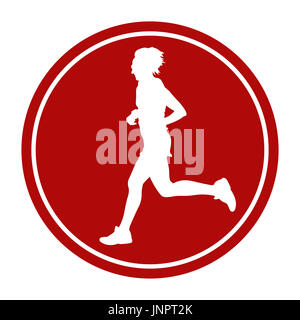 girl athlete runner running side view black silhouette Stock Photo - Alamy
