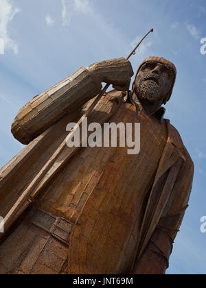 Steel statue Filey Fisherman North Yorkshire Uk Stock Photo - Alamy