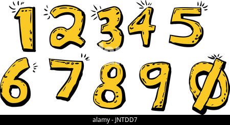 Set of shiny cartoon numbers Stock Photo - Alamy