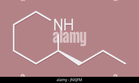 Coniine herbal toxin molecule. Present in poison hemlock (Conium ...