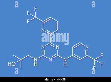 Enasidenib cancer drug molecule (IDH2 inhibitor). Skeletal formula ...
