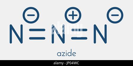Azide anion, chemical structure. Azide salts are used in detonators and ...