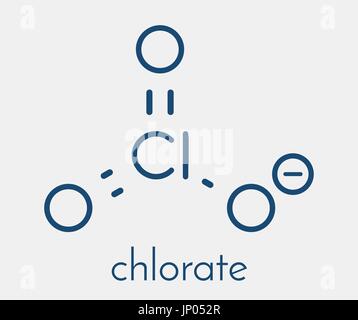 Chlorate anion, chemical structure. Skeletal formula Stock Vector Image ...