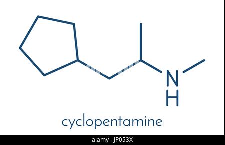Cyclopentamine nasal decongestant drug molecule (largely discontinued ...