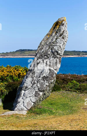 The Old Man of Gugh, a Bronze Age menhir on the island of Gugh, St ...