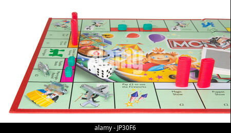 SWINDON, UK - JULY 31, 2017: Junior Monopoly Game an a white background ...