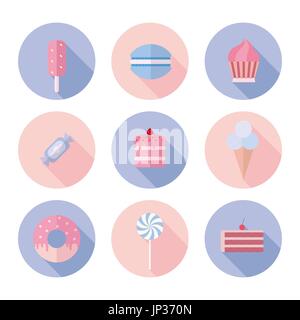 Set of sweet food icons flat style Stock Vector Image & Art - Alamy