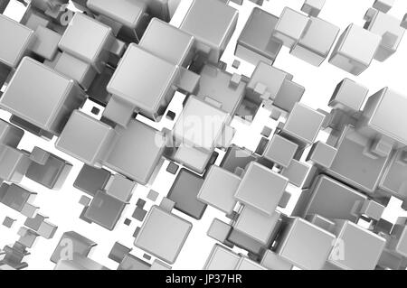 cubes metallic isolated on white background Stock Photo - Alamy