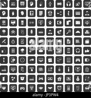100 programmer icons set black circle Stock Vector Image & Art - Alamy