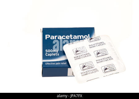 Retail pack of Paracetamol tablets - white background Stock Photo - Alamy
