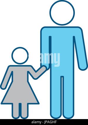 Dad with daugther pictogram Stock Vector Image & Art - Alamy