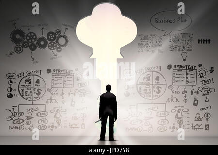 The businessman in key to financial success concept Stock Photo - Alamy