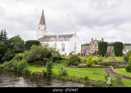 The White Church and River Earn Comrie Scotland April 2015 Stock Photo ...