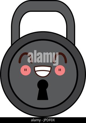kawaii cute funny padlock security Stock Vector Image & Art - Alamy