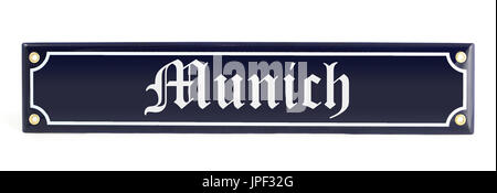 Metal banner with city name Munich Stock Photo - Alamy