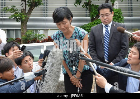 Former Japanese actress Saya Takagi meets with reporters in Naha on ...