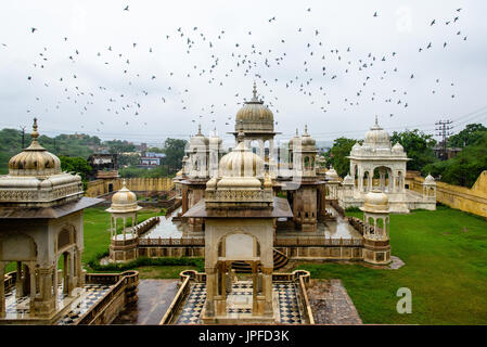 Gaitore Ki Chhatriyan, Jaipur, Rajasthan, India. The cenotaph to the ...