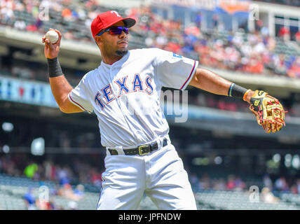 July 30, 2017: Texas Rangers shortstop Elvis Andrus #1 at bat during an ...