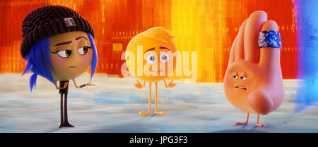 THE EMOJI MOVIE, from left: Hi-5 (voice: James Corden), Spam (voice ...