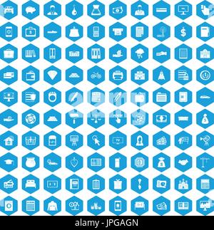 100 credit icons set blue Stock Vector Image & Art - Alamy