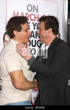 Lou Ferrigno and Jason Segel at the Los Angeles Premiere of I LOVE YOU ...