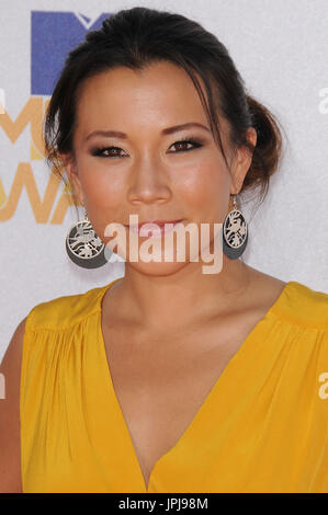 Angela Sun at the 2010 MTV Movie Awards held at the Gibson Amphitheatre ...