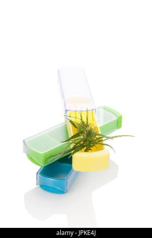 Cannabis bud in a weekly medicine organizer Stock Photo - Alamy