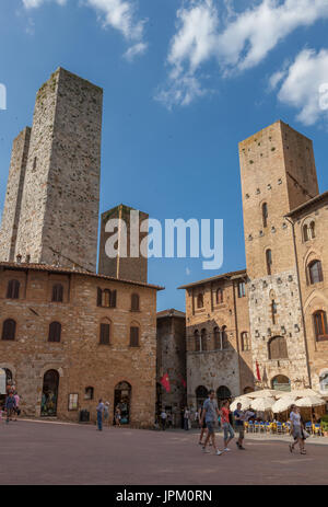 amazing medieval towers in the Italian town of San Gimignano Stock ...