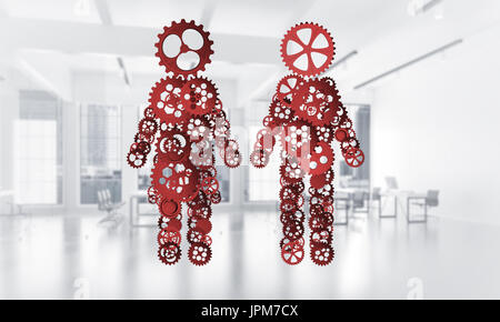 Concept of cooperation or maybe family with two figures presenting ...