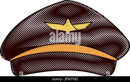 airline pilots hat aviator cap with insignia Stock Vector Art ...