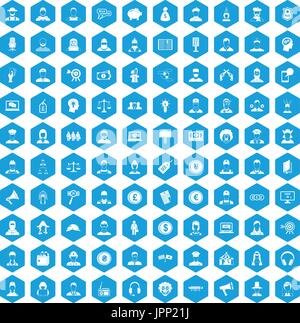 100 headhunter icons set blue Stock Vector Image & Art - Alamy