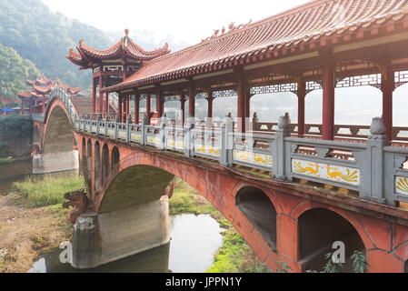 Leshan, Sichuan Province, China --- Bridge leading to Dafo, the Giant ...