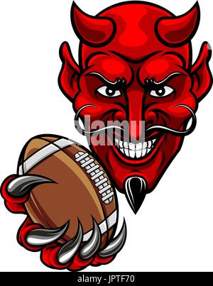 Devil American Football Sports Mascot Cartoon Stock Vector Image & Art ...