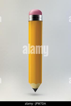 Pencil symbol icon - yellow gradient, isolated - vector illustration ...