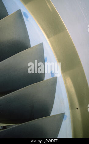 CFM-56-7B front-fan blades attachment to engine hub Stock Photo - Alamy