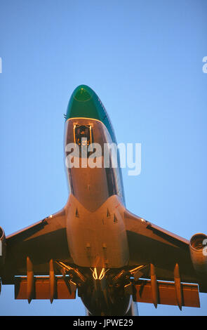 wing trailing-edge with flaps deployed of a Titan Airways Boeing 737 ...